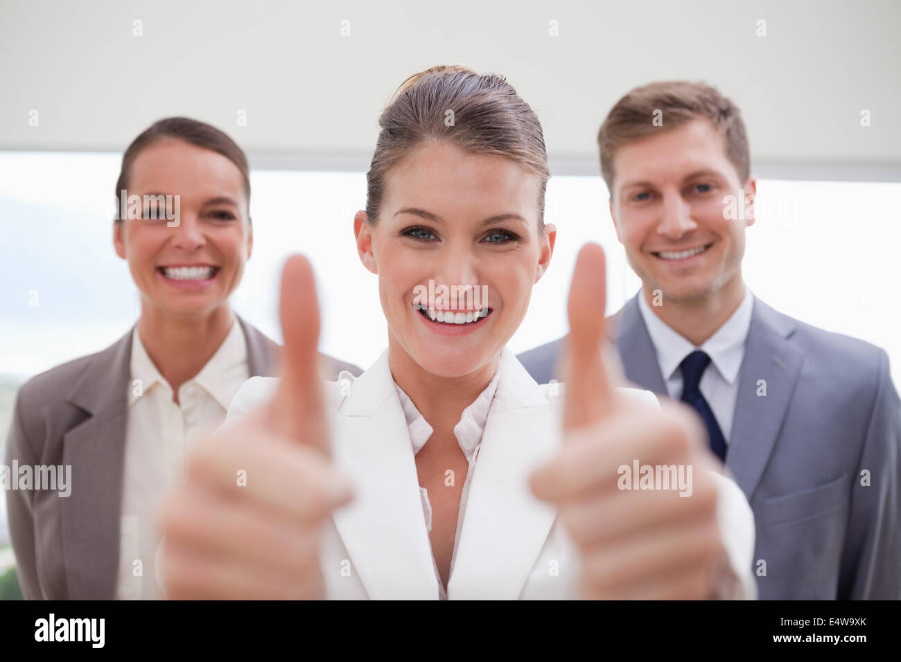 Personnel recruitment team giving approval Stock Photo - Alamy