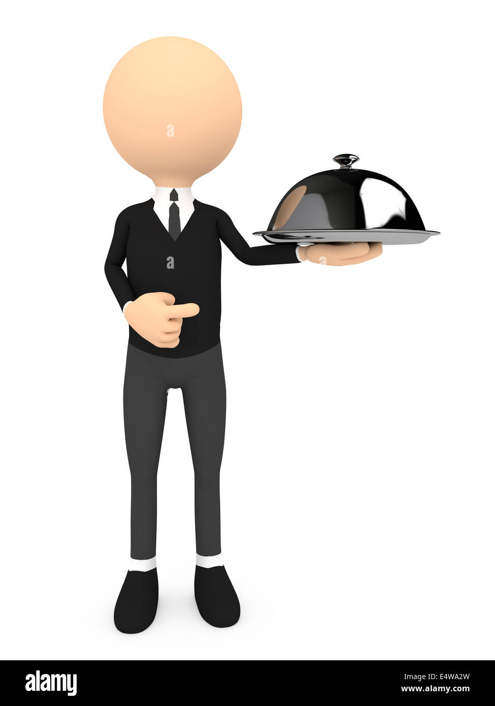 Chef with a cloche, on white Stock Photo - Alamy