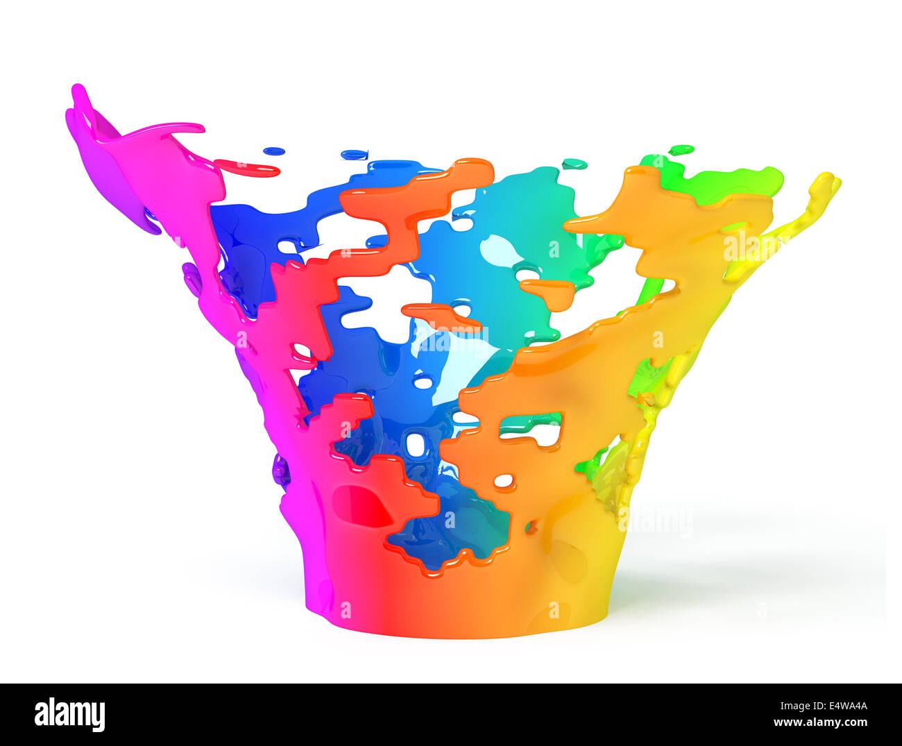 Colorful paint splashing isolated on white Stock Photo - Alamy