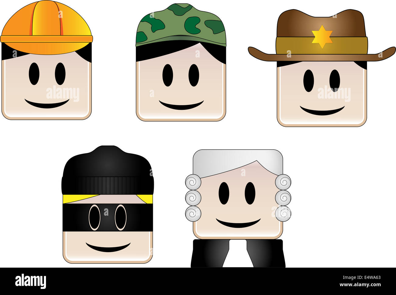 Set of images with random occupations Stock Photo - Alamy