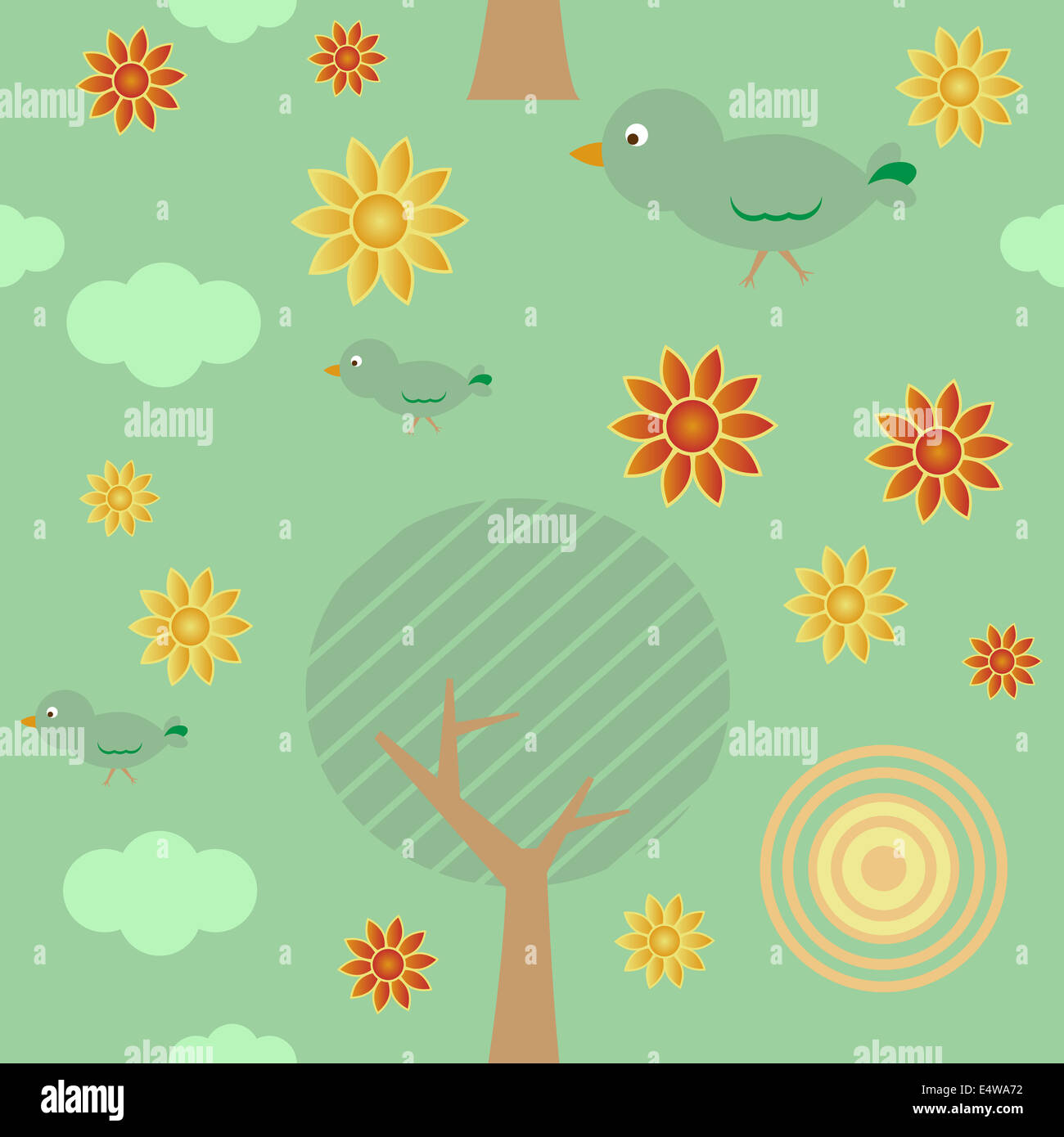 Seamless tree background hi-res stock photography and images - Alamy