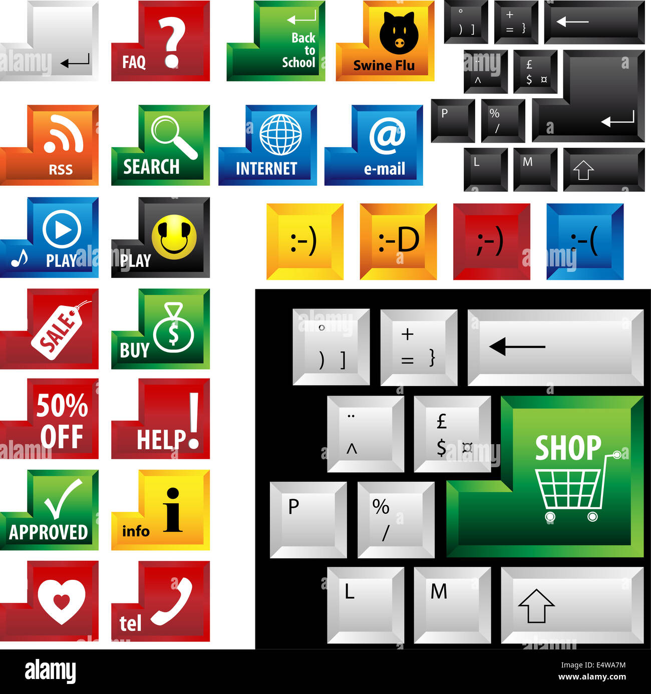 Keyboard with 22 different keys Stock Photo - Alamy