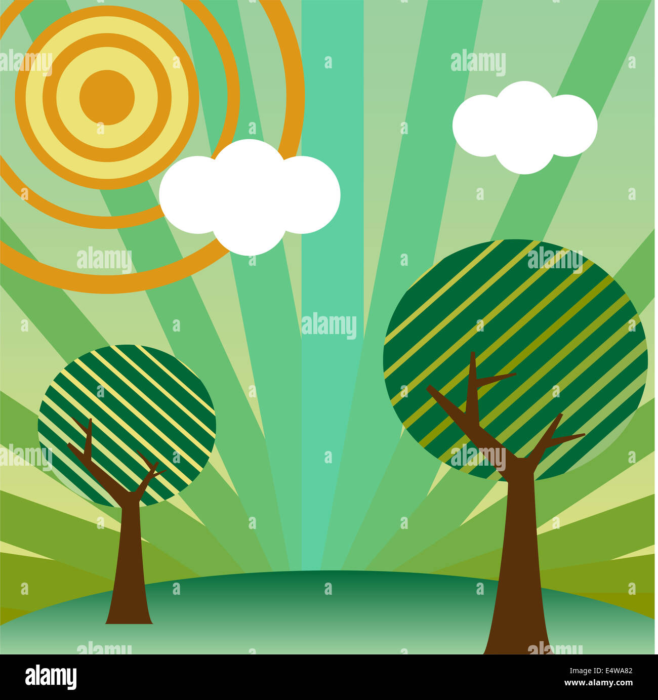 Retro style landscape Stock Photo - Alamy