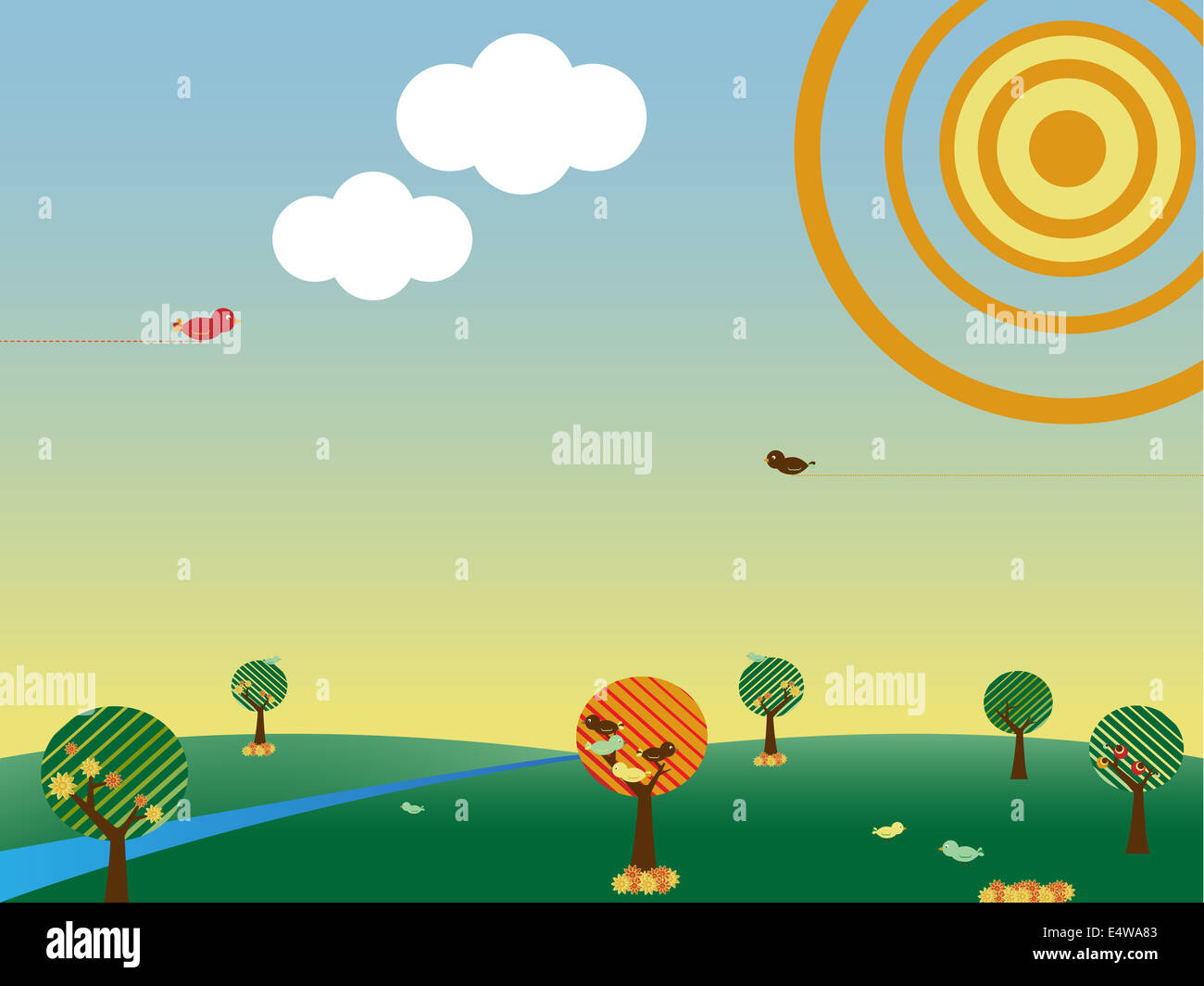 Retro landscape hi-res stock photography and images - Alamy