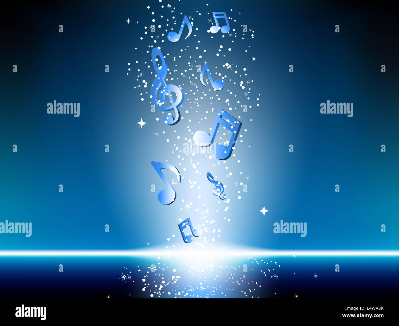 Blue music notes background hi-res stock photography and images - Alamy