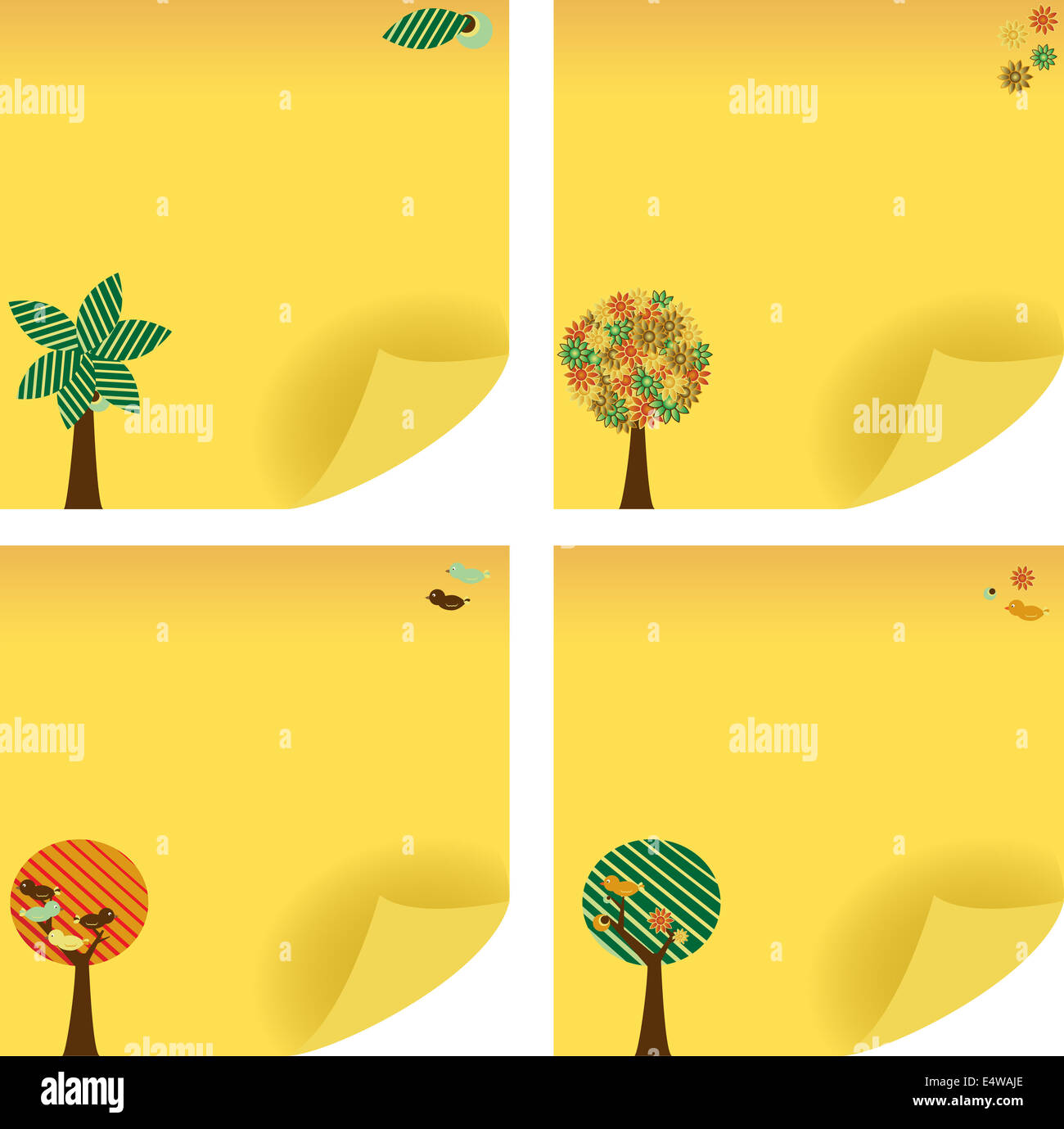 Tree Post Note Stock Photo - Alamy