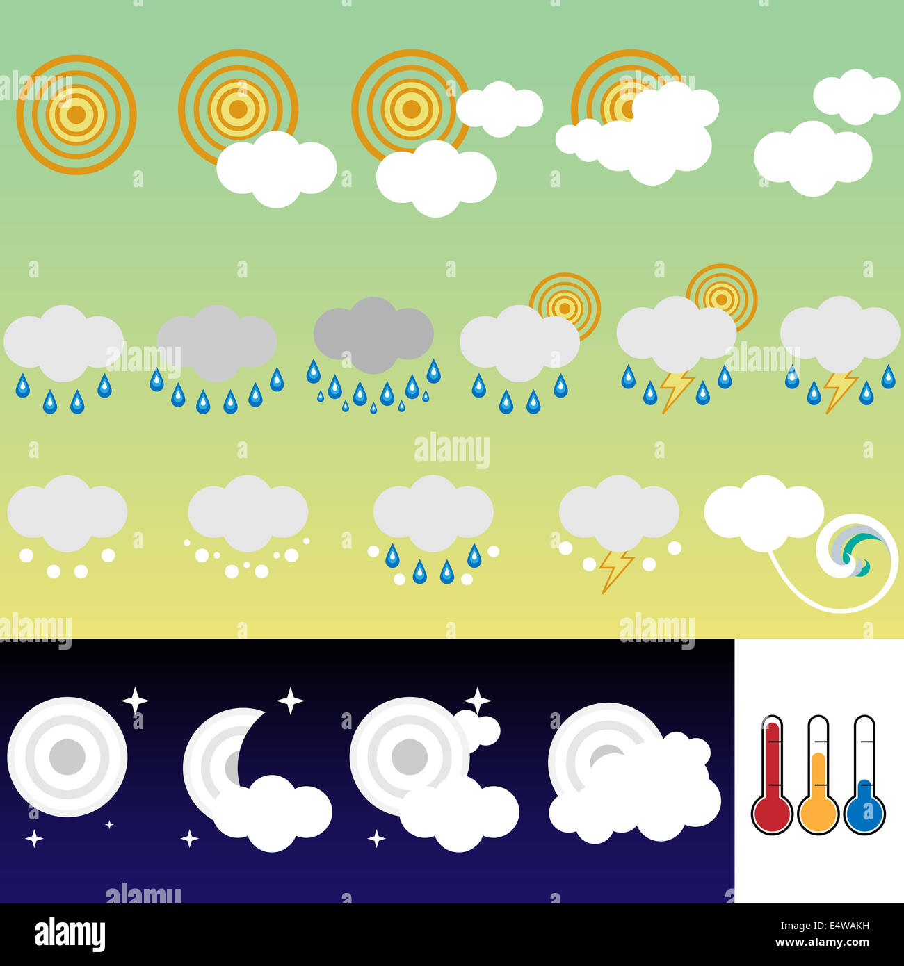 Retro weather icons Stock Photo - Alamy