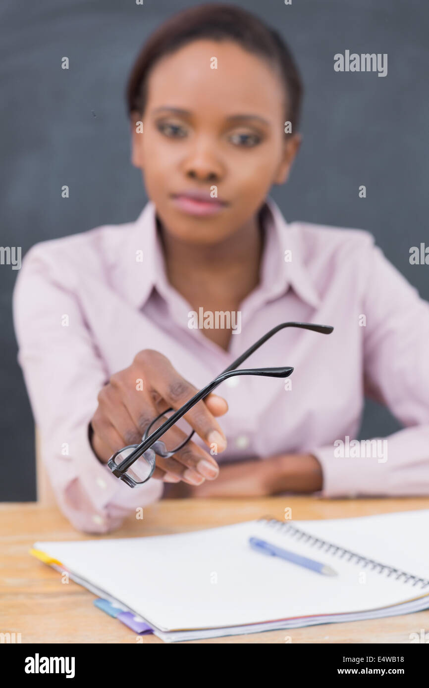 Focus on glasses of a teacher Stock Photo - Alamy
