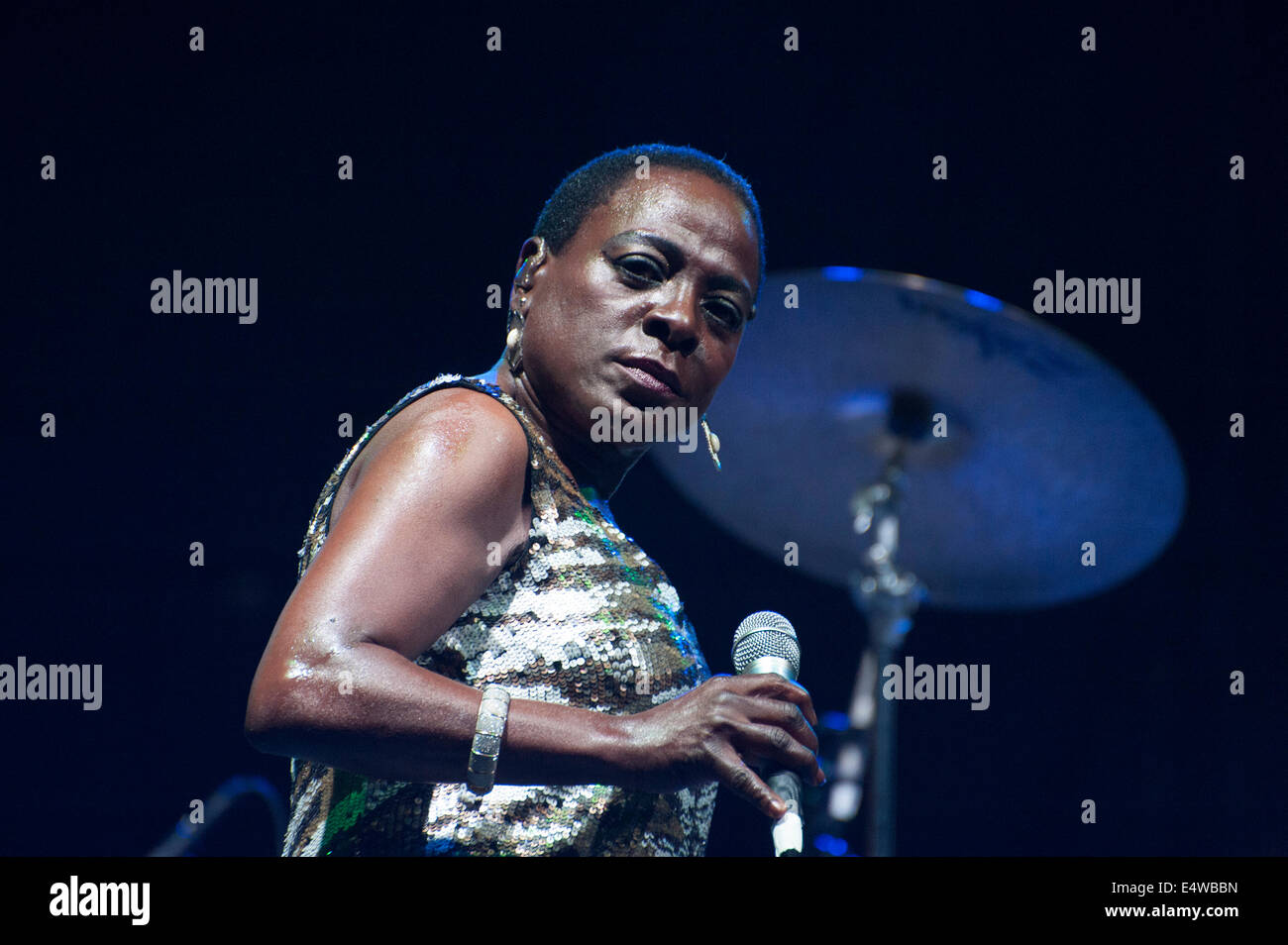 New York, USA. 16th July, 2014. Sharon Jones, 58, unleashed a torrent ...