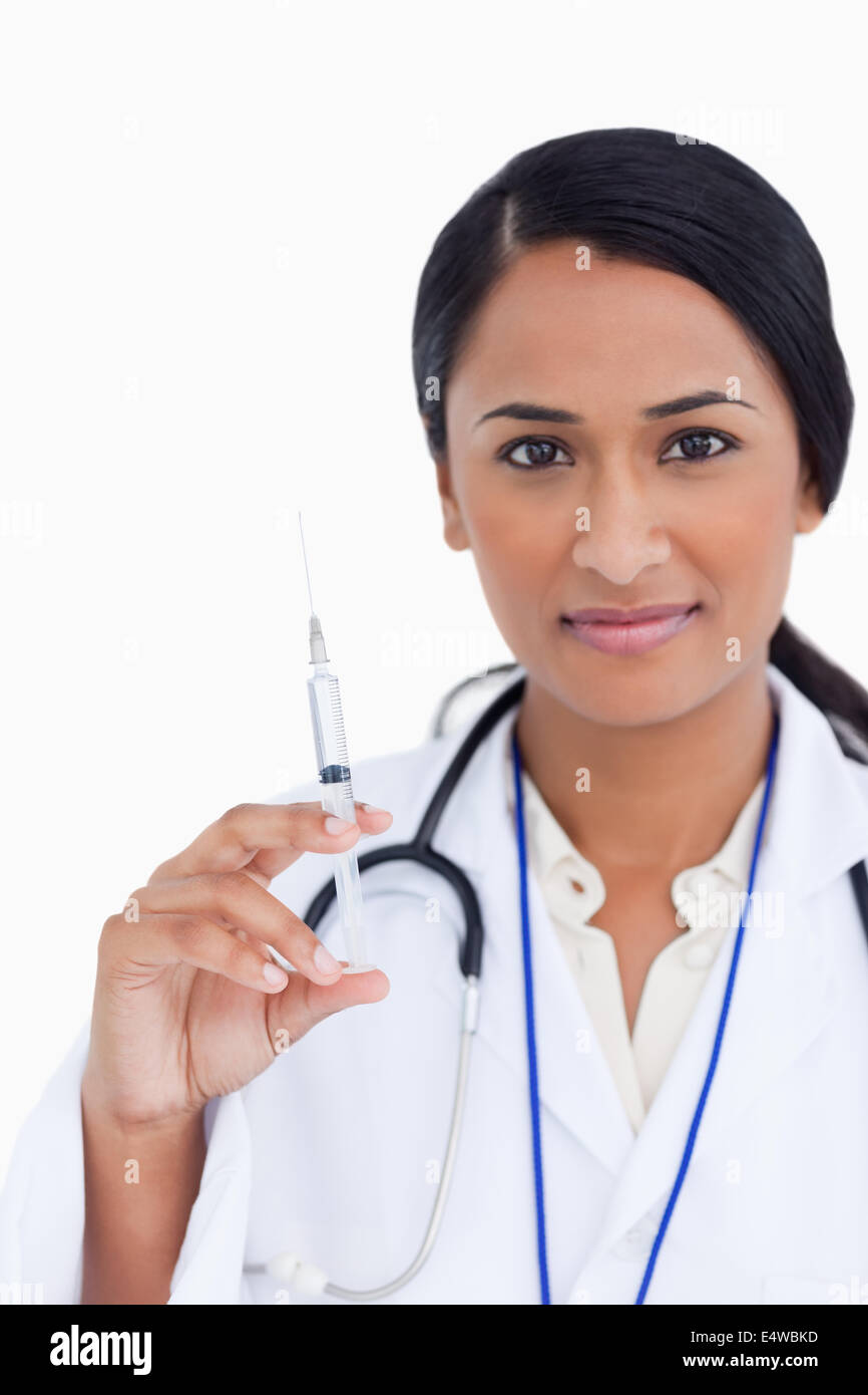 Close up of female doctor with syringe Stock Photo - Alamy