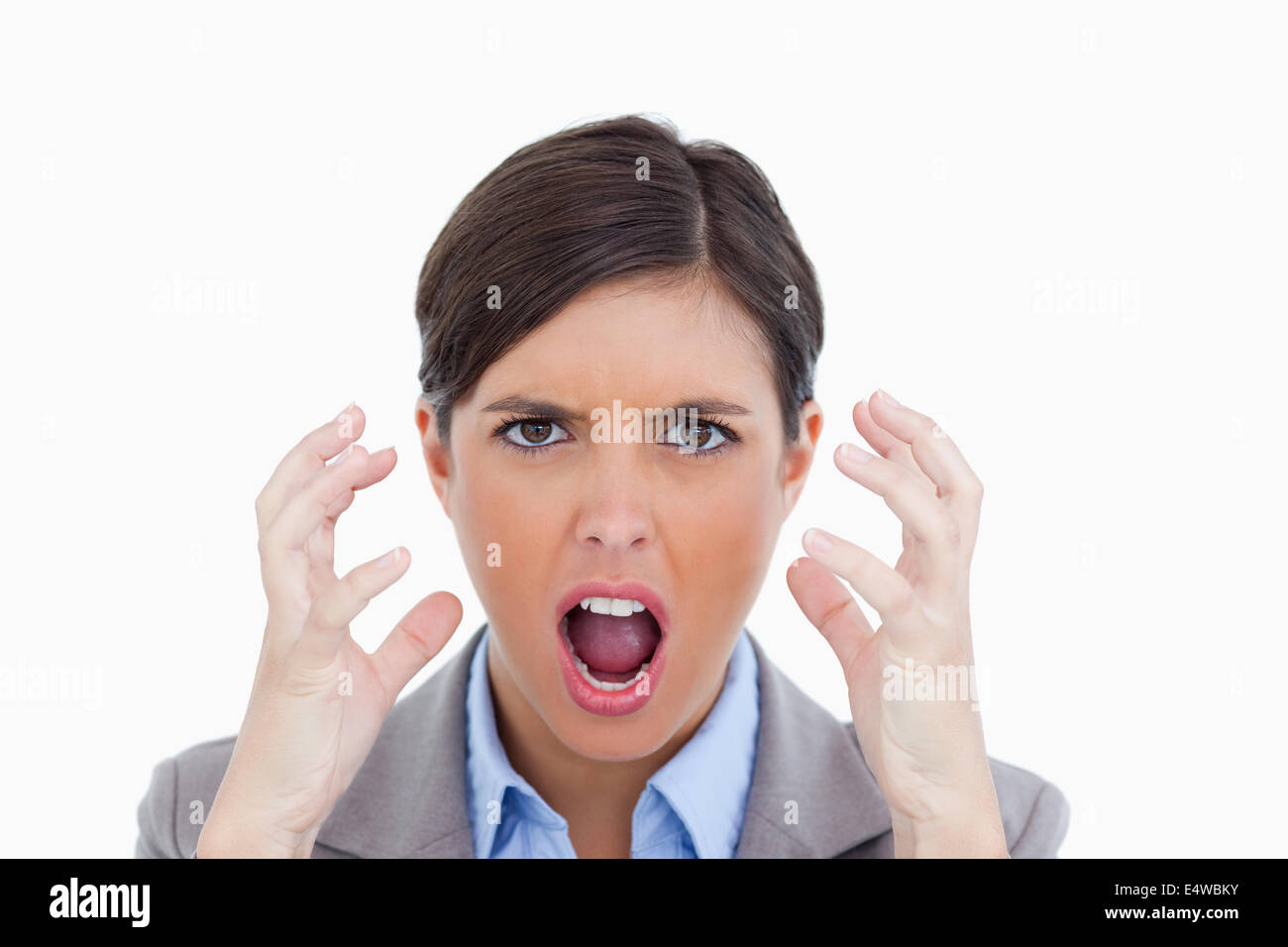 Close up of angry yelling entrepreneur Stock Photo - Alamy
