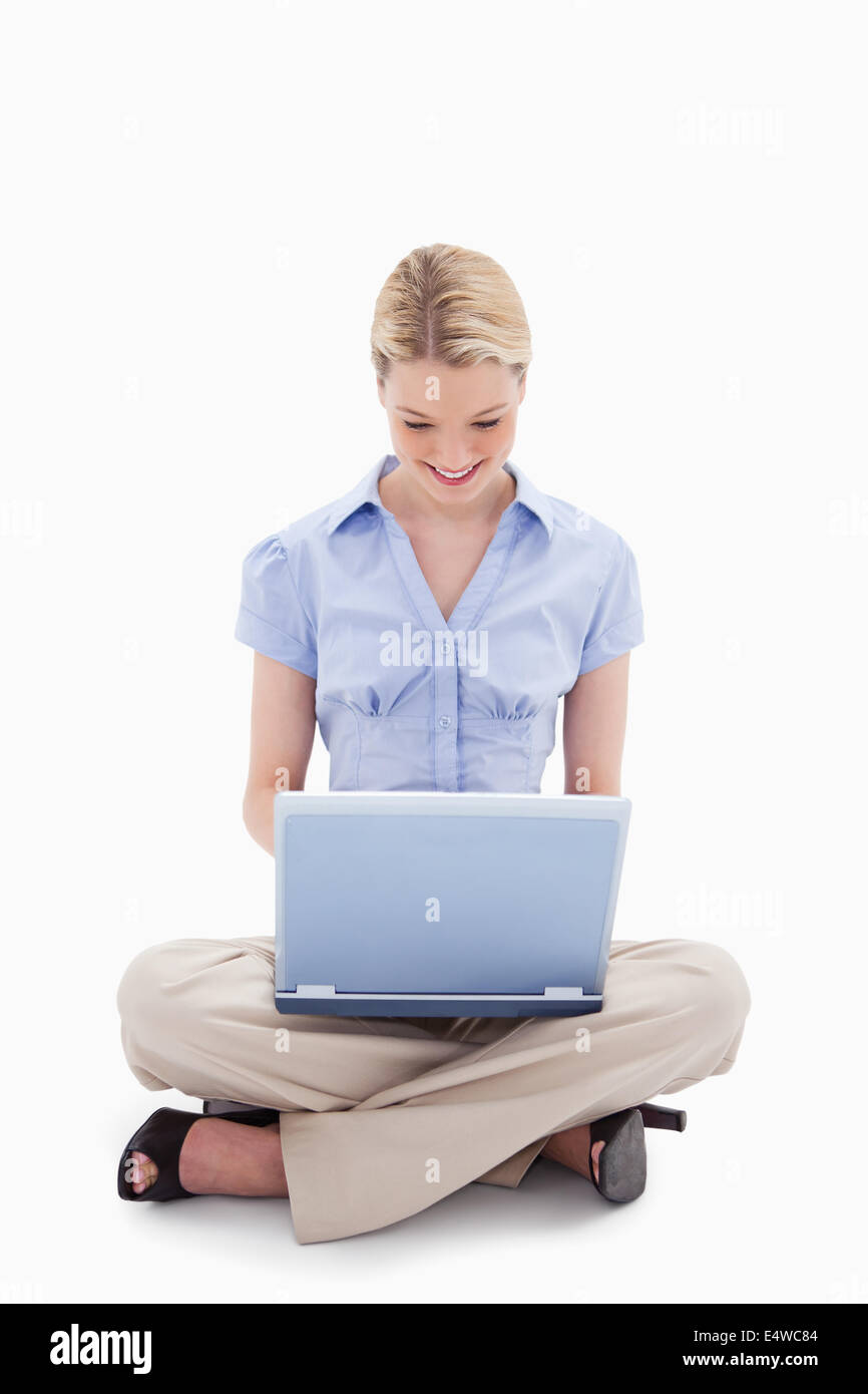 Relax laptop woman on Cut Out Stock Images & Pictures - Alamy