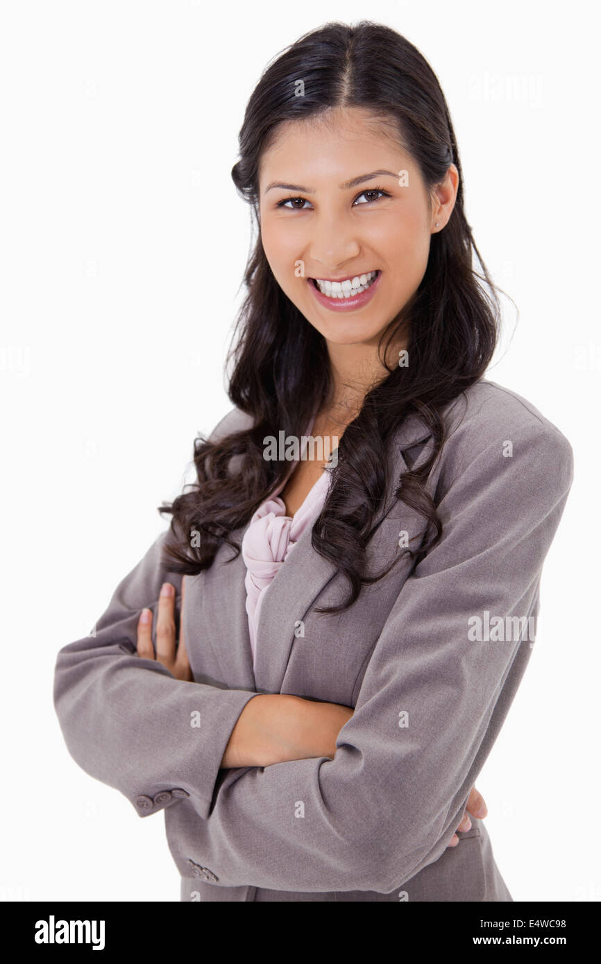 Smiling businesswoman with arms folded Stock Photo - Alamy Smiling businesswoman with arms folded Stock Photo - Alamy