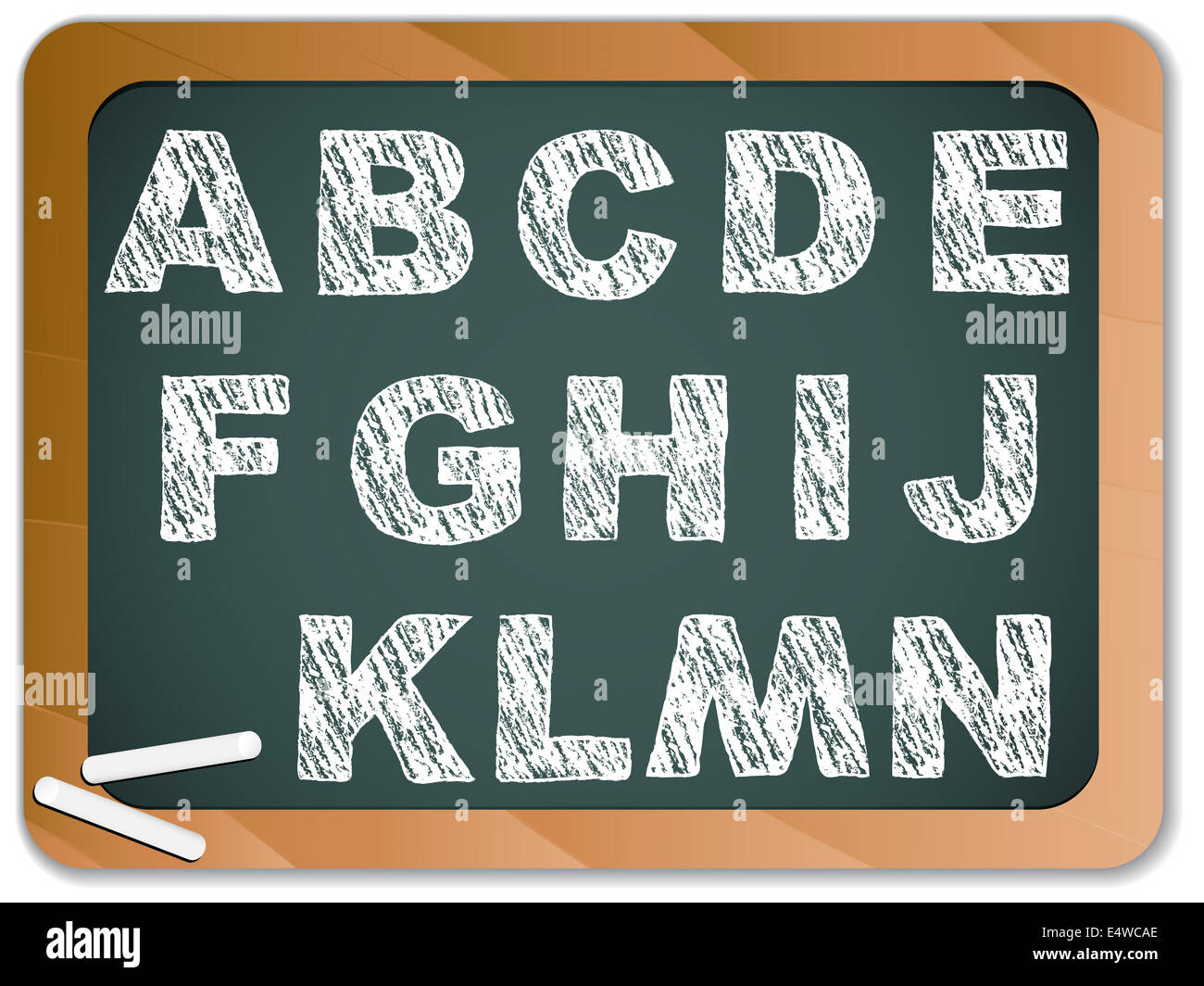 Chalk Alphabet on Blackboard Stock Photo - Alamy