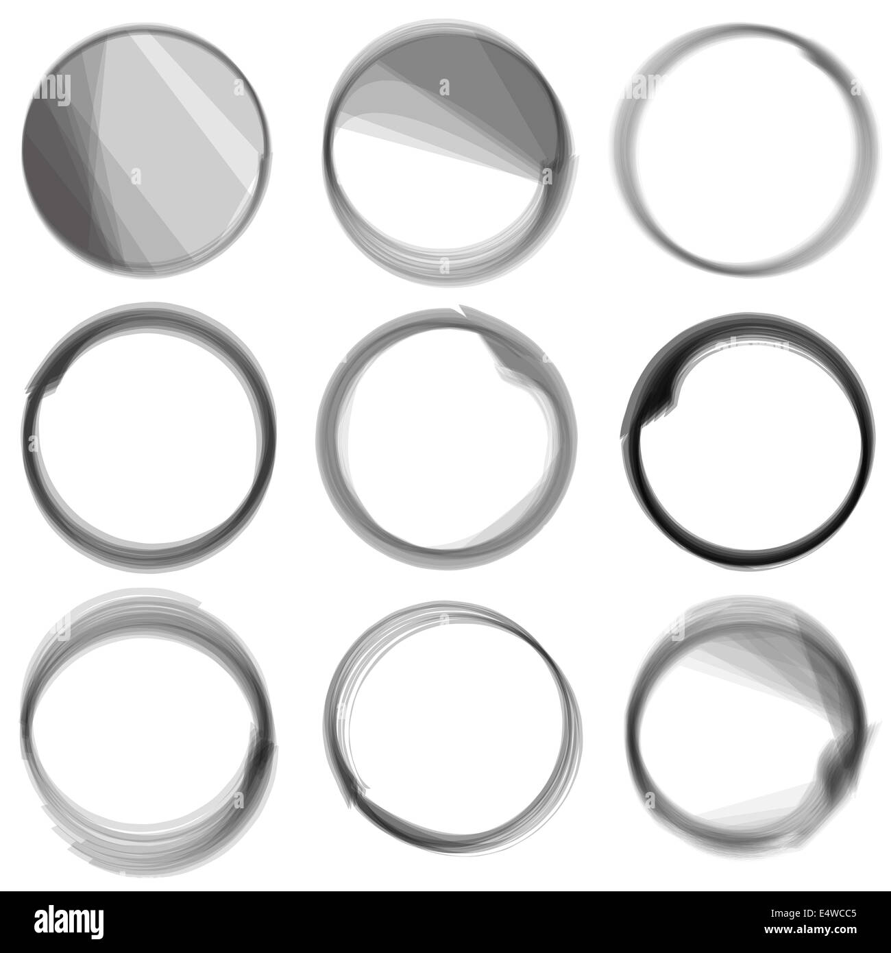 Series of hand drawn ink circles Stock Photo - Alamy