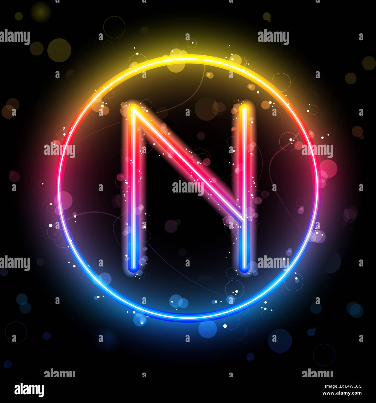 Neon rainbow color glow alphabet hi-res stock photography and images ...