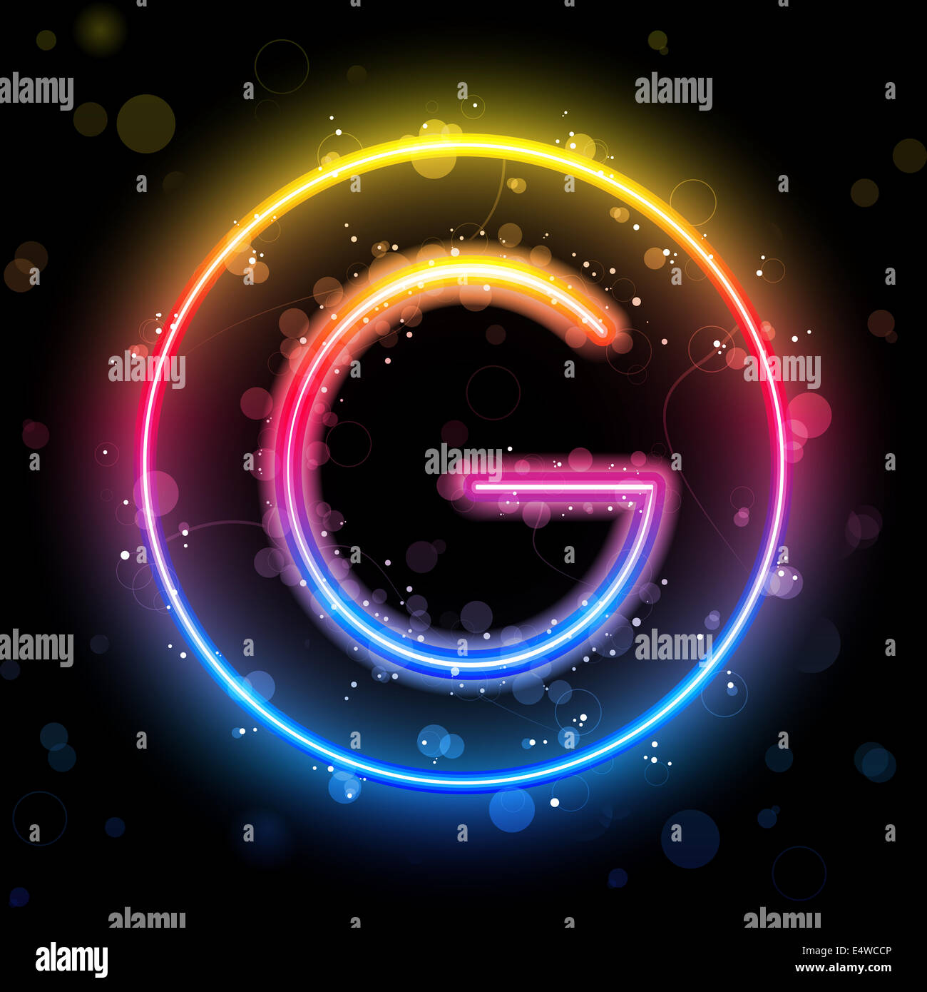 Neon rainbow color glow alphabet hi-res stock photography and images ...