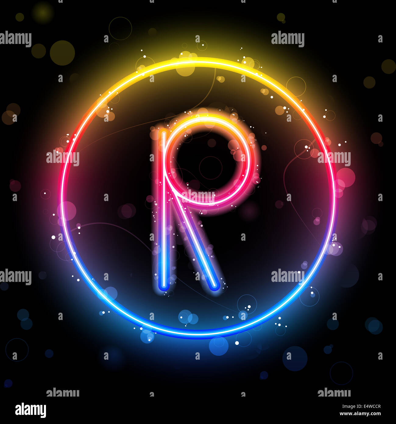 Neon rainbow color glow alphabet hi-res stock photography and images ...