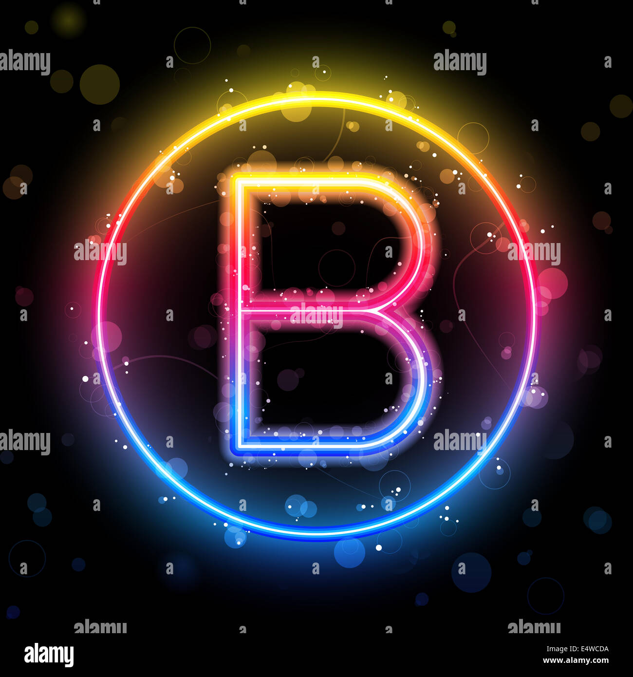 Neon rainbow color glow alphabet hi-res stock photography and images ...