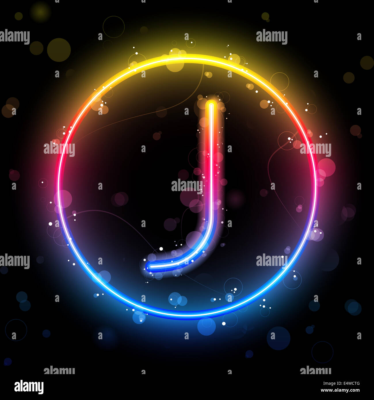 Neon rainbow color glow alphabet hi-res stock photography and images ...