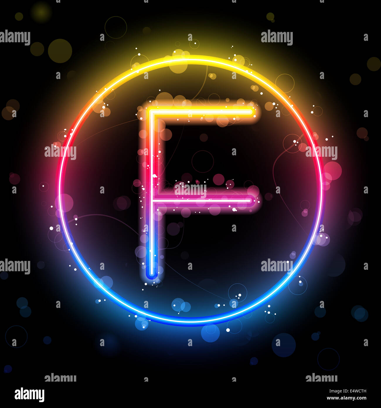 Neon rainbow color glow alphabet hi-res stock photography and images ...