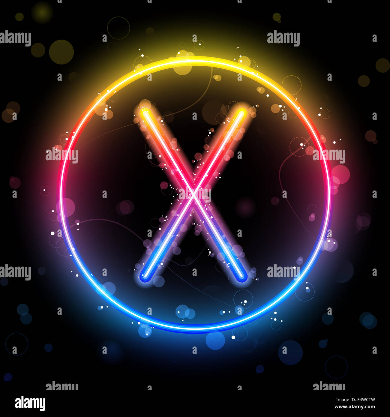 Neon rainbow color glow alphabet hi-res stock photography and images ...