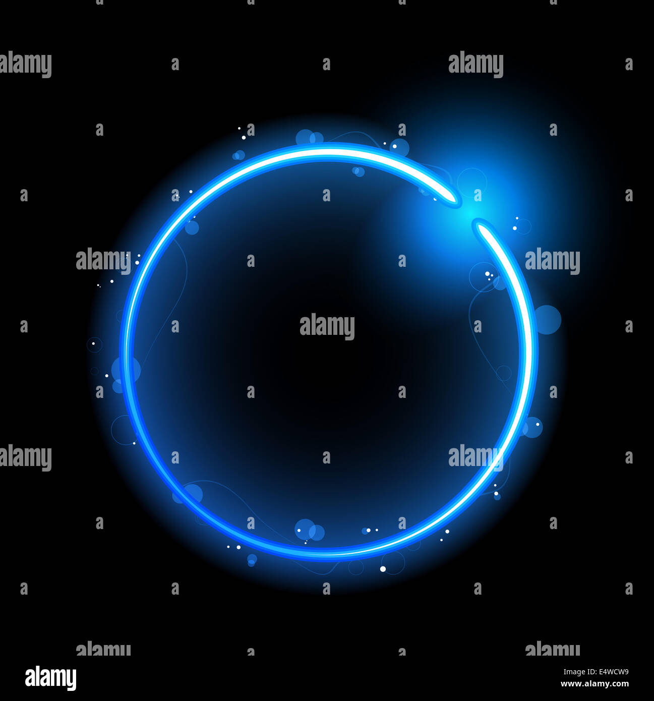 Blue neon circle border background hi-res stock photography and images ...