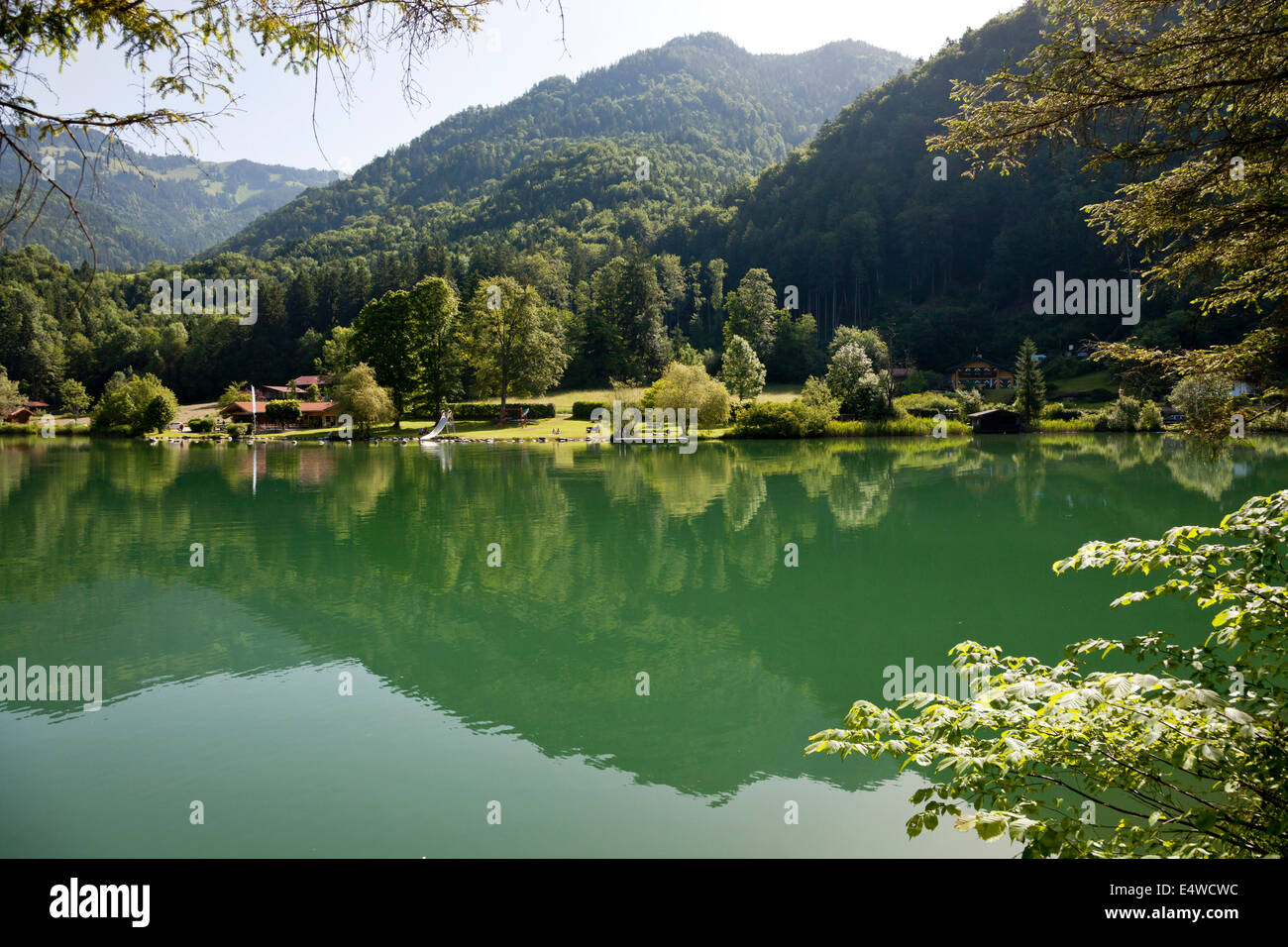 Swimming Lake Wössner See in Unterwössen, Chiemgau, Bavaria, Germany ...
