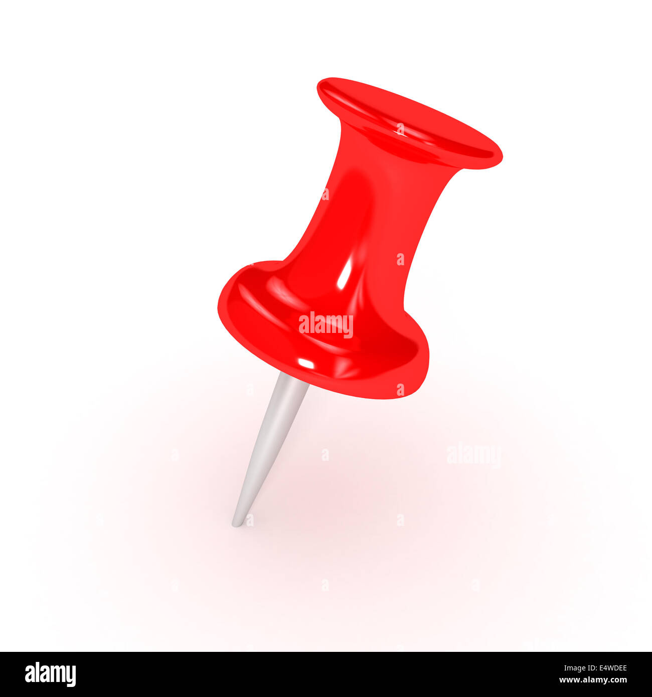 Red thumbtack over white background Stock Photo - Alamy