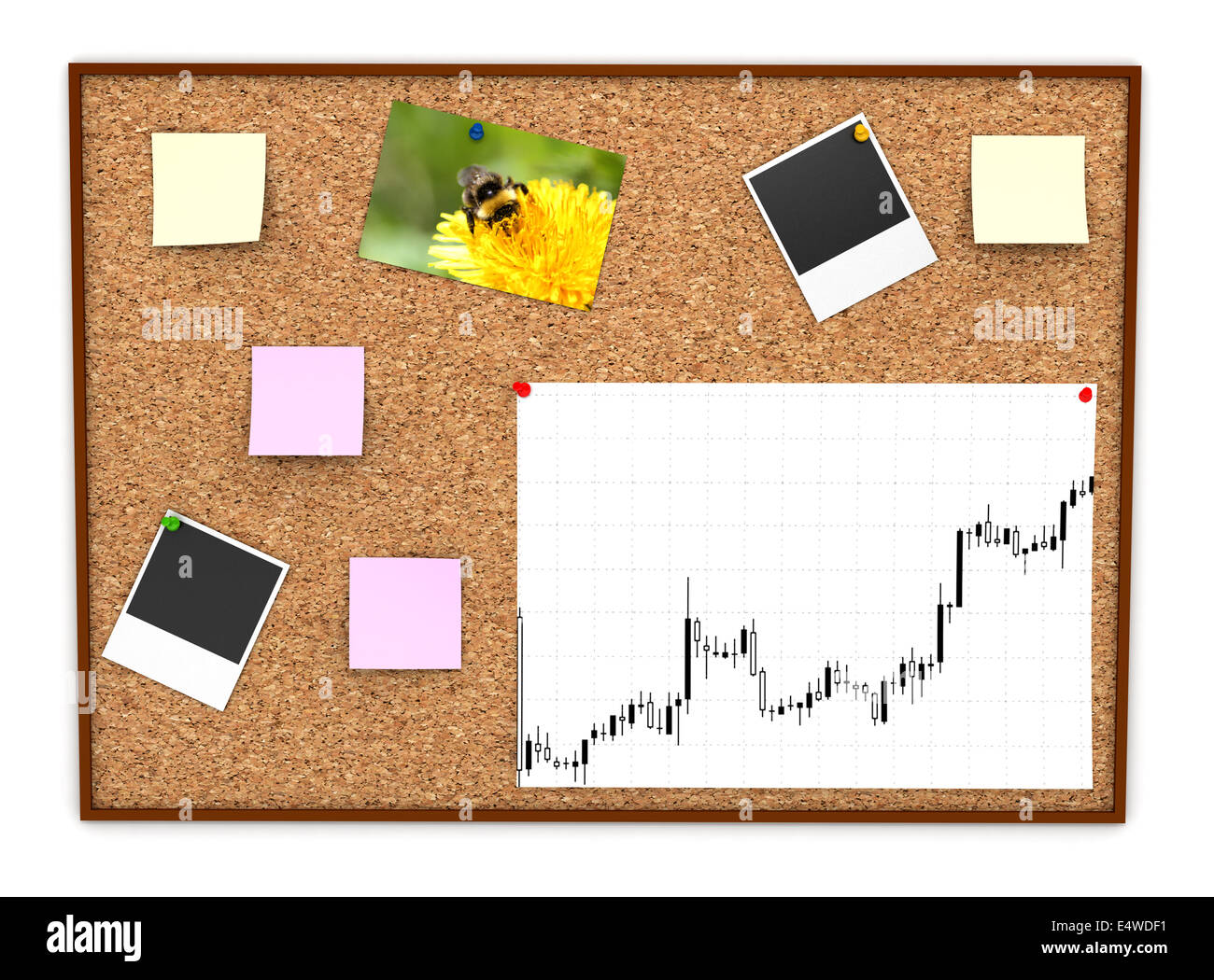 Corkboard with paper sticker Stock Photo - Alamy