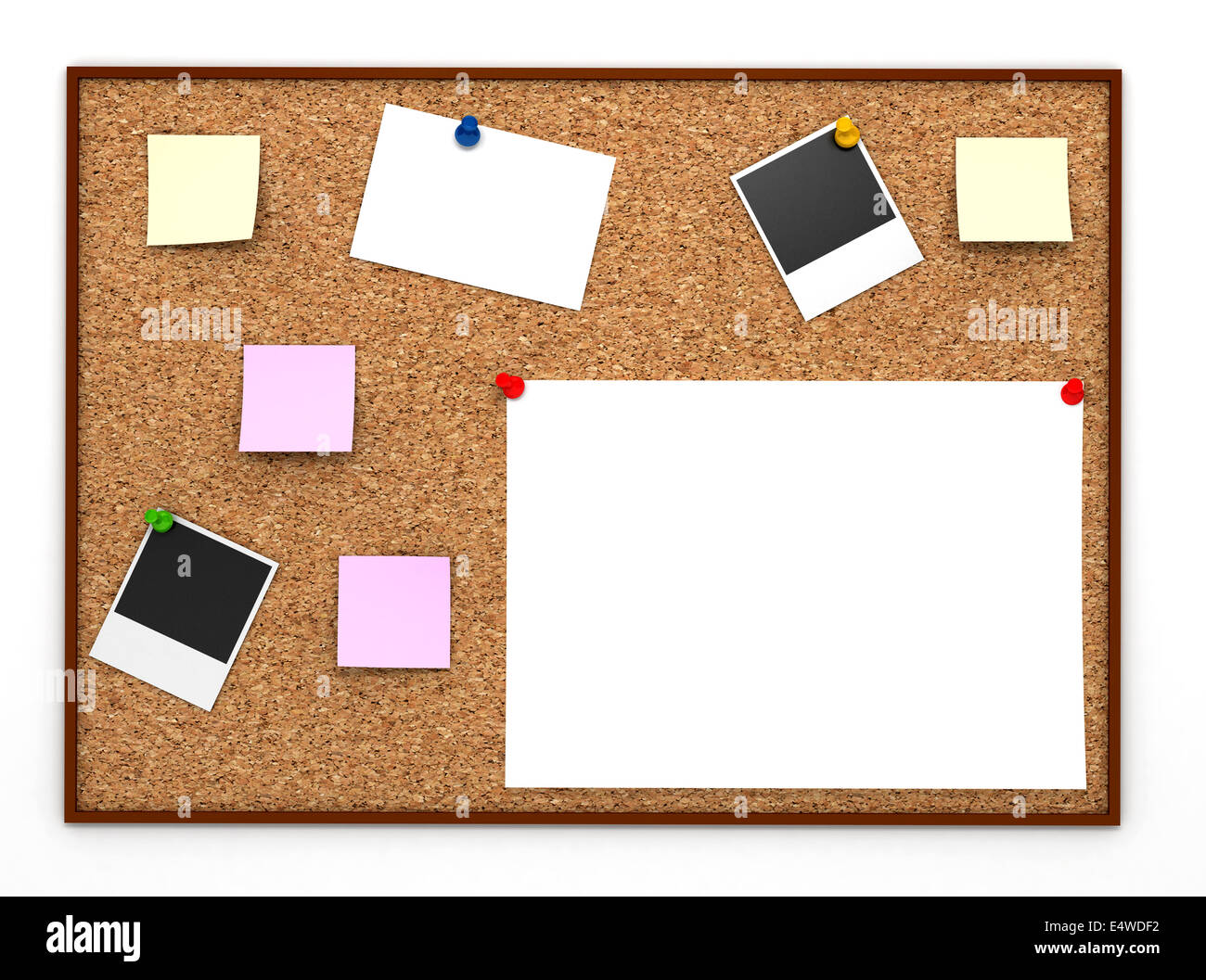 Corkboard with paper sticker Stock Photo - Alamy