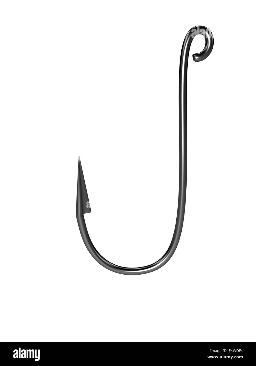 Fishing hook over white background Stock Photo - Alamy