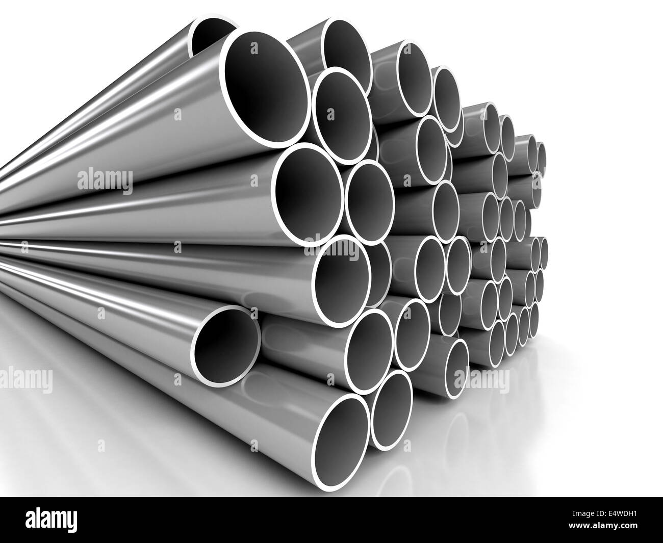 Metal tubes over white background Stock Photo - Alamy