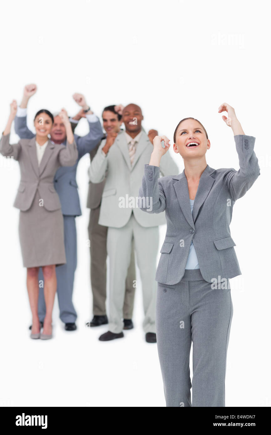 Professional team cheering Cut Out Stock Images & Pictures - Alamy