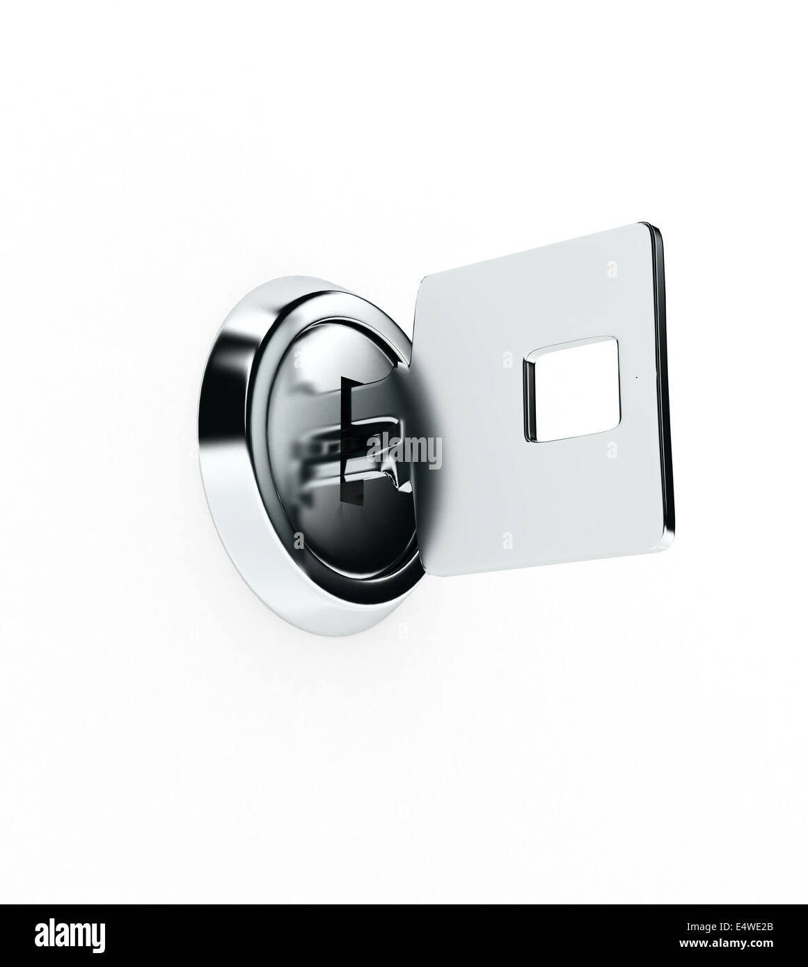 Metal key over white background Stock Photo - Alamy