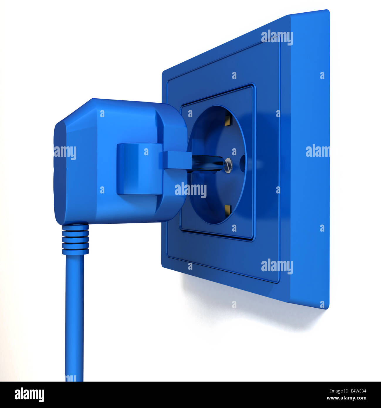 Electric plug over white background Stock Photo - Alamy