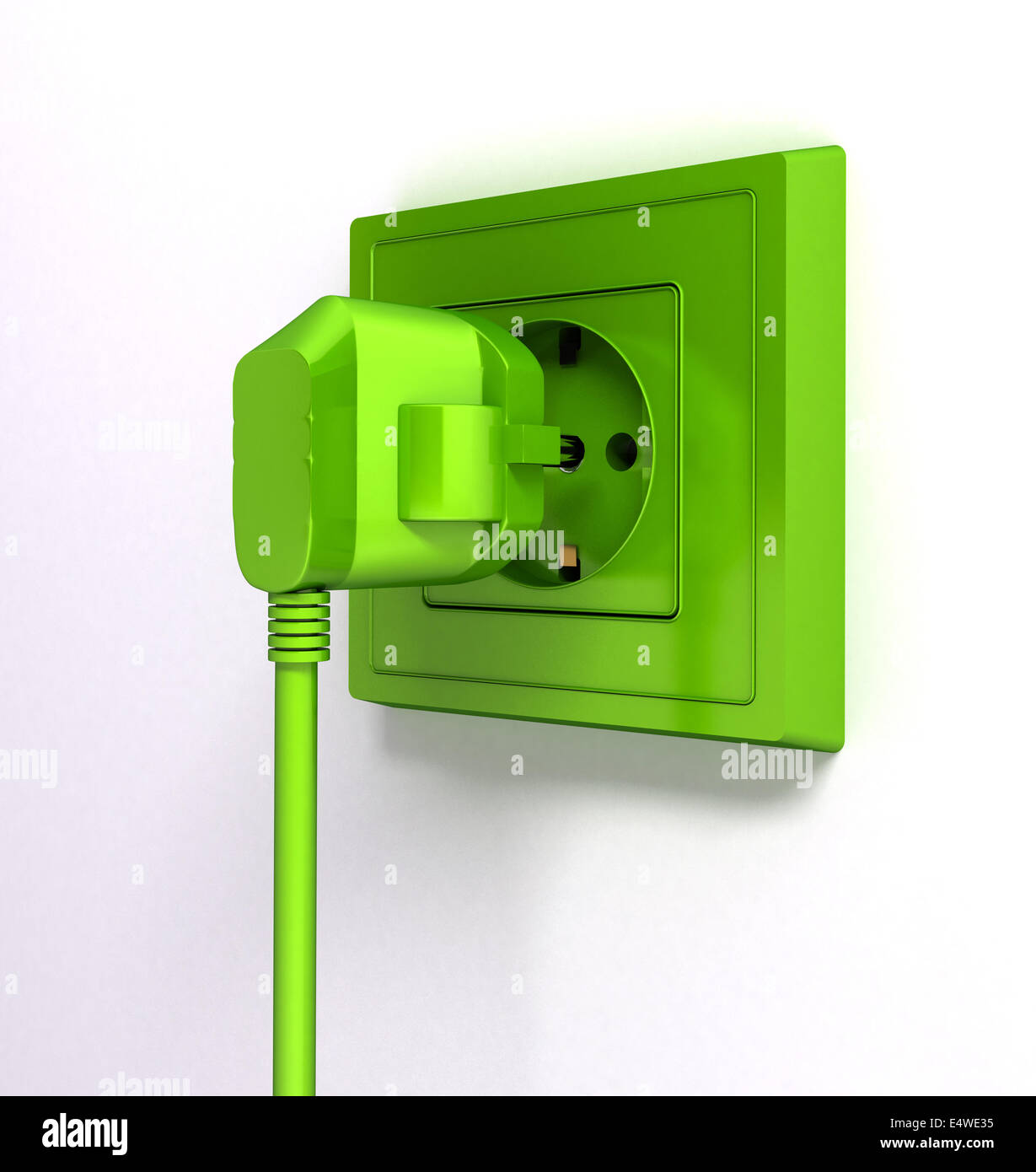 Electric plug over white background Stock Photo - Alamy