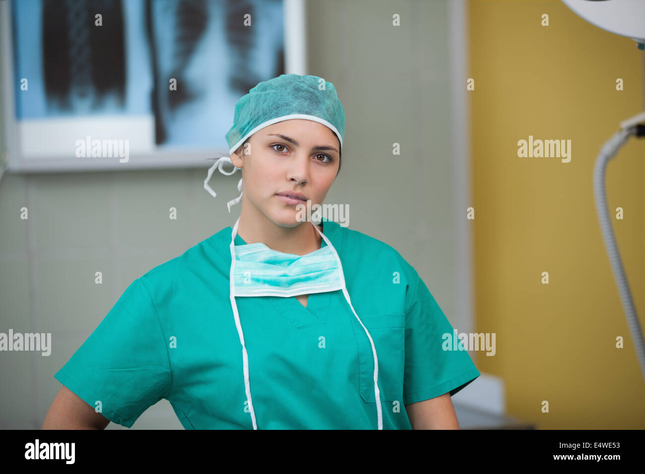 Serious nurse looking at camera Stock Photo - Alamy