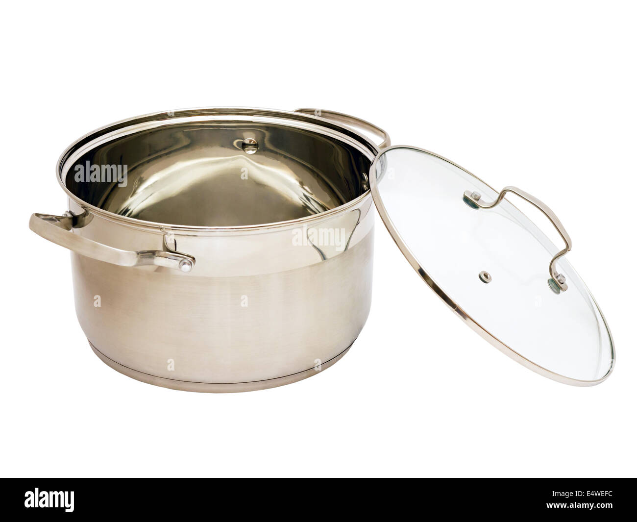 iron pan with glass lid Stock Photo - Alamy