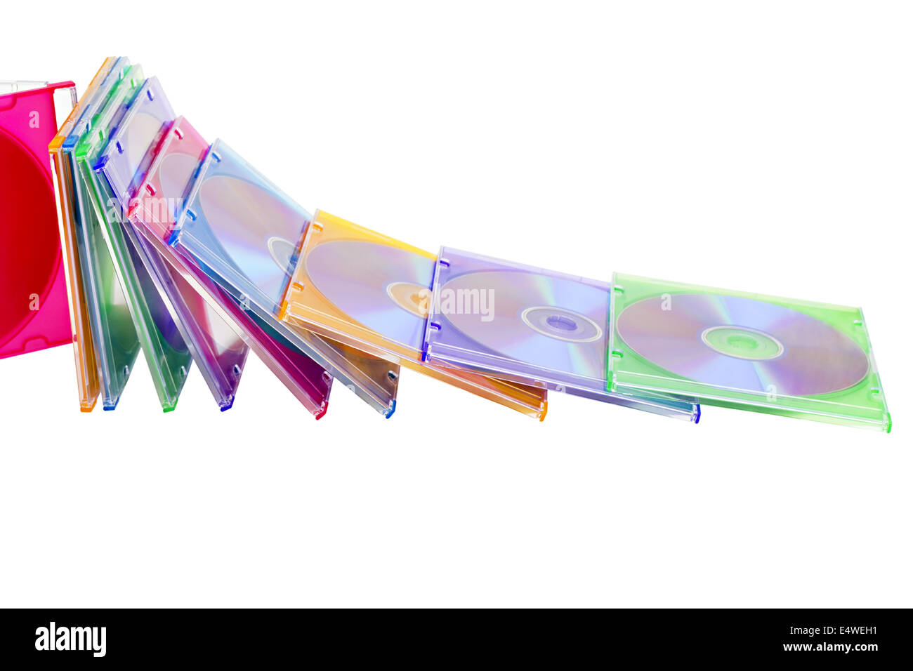 colorful DVDs in boxes piled in a heap Stock Photo - Alamy