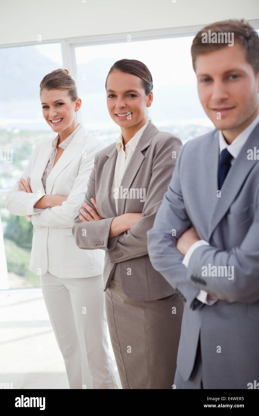 Office team introducing itself Stock Photo - Alamy