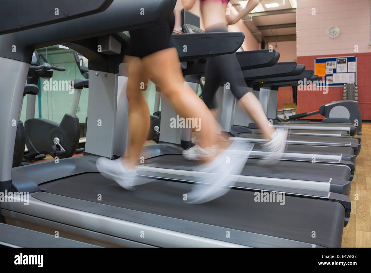 Two people running on treadmills in the gym Stock Photo - Alamy
