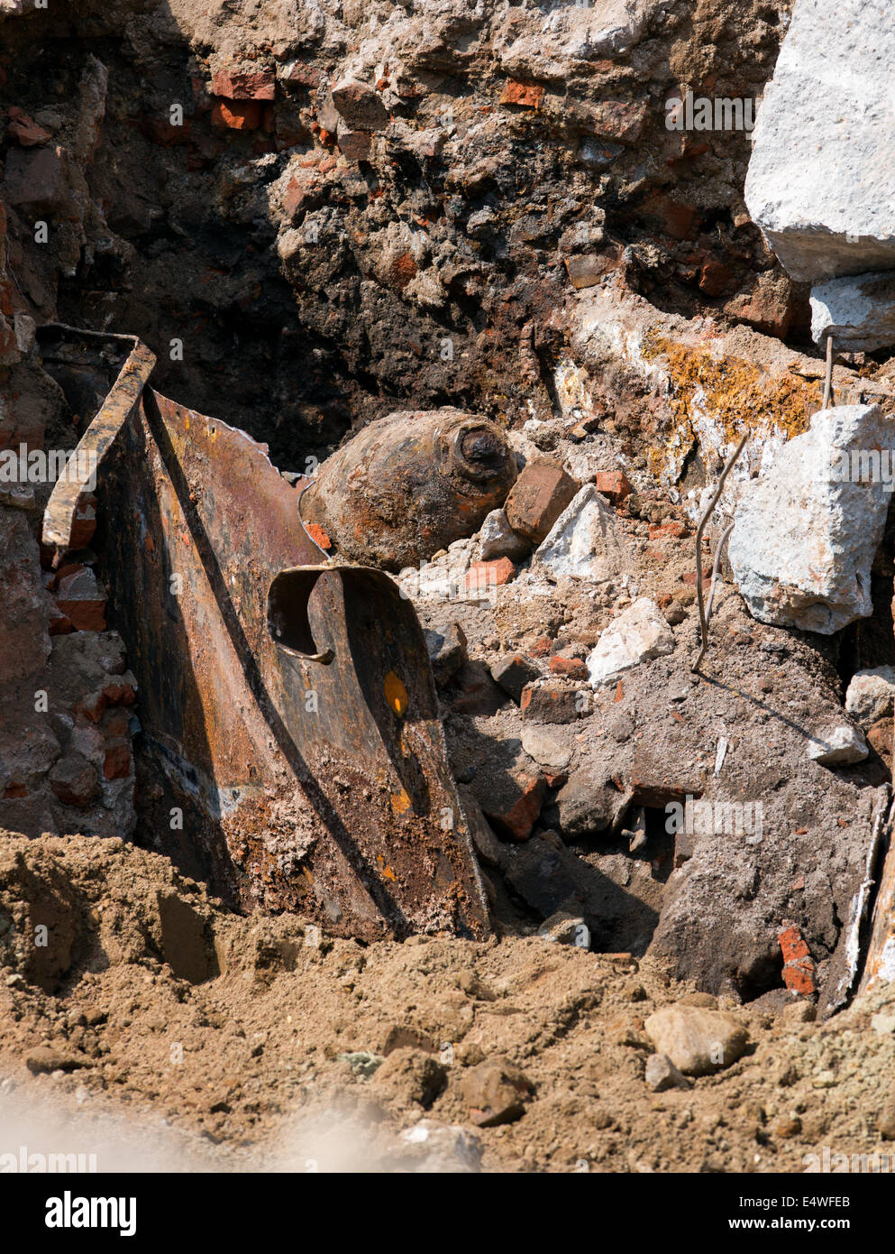 A 250 kg aerial bomb from WWII was discovered during demolition work ...