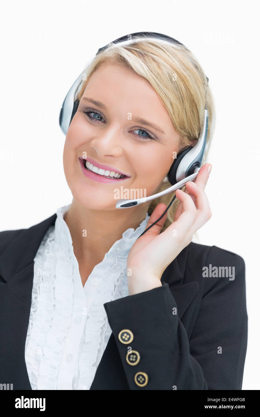 Female call centre operator calling hi-res stock photography and images - Alamy