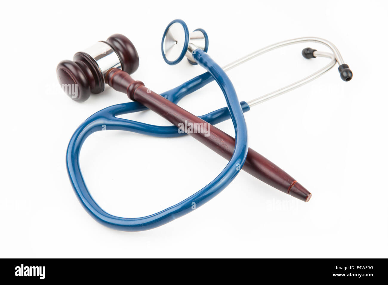 Blue stethoscope with gavel Stock Photo - Alamy