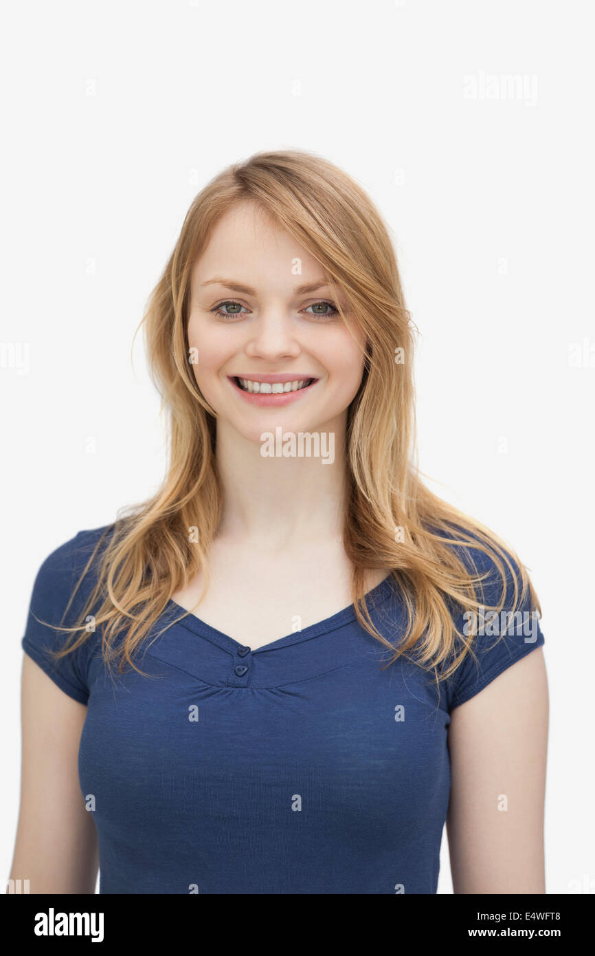 Front view of a woman smiling Stock Photo - Alamy