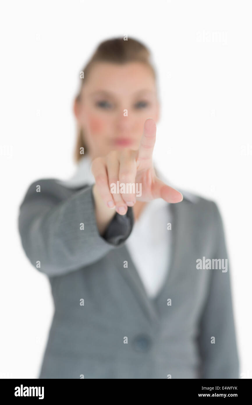 Woman thinking something focused hi-res stock photography and images ...