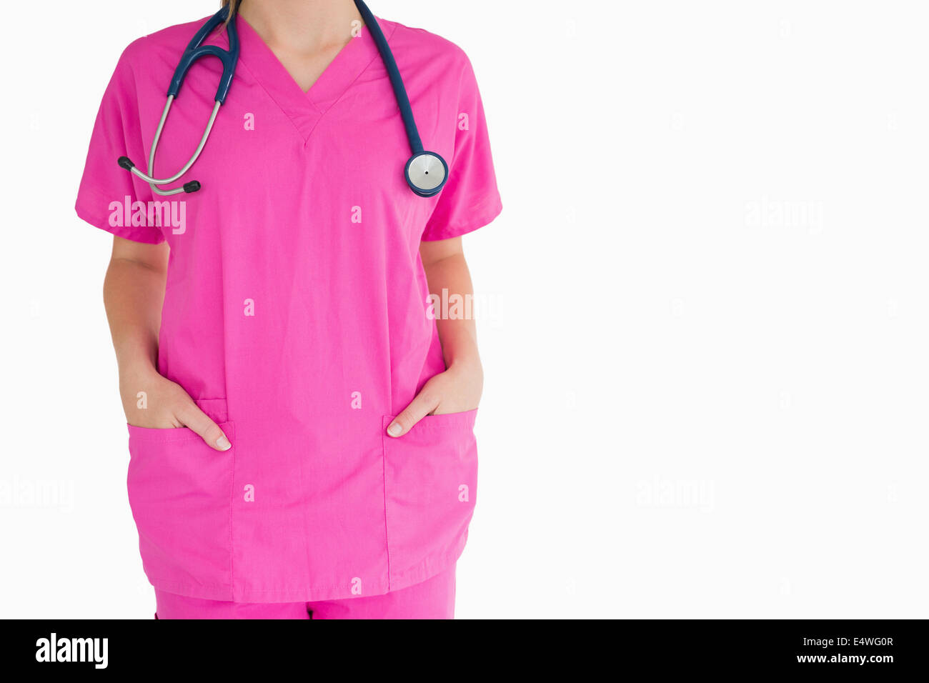 Woman in pink scrubs Stock Photo - Alamy