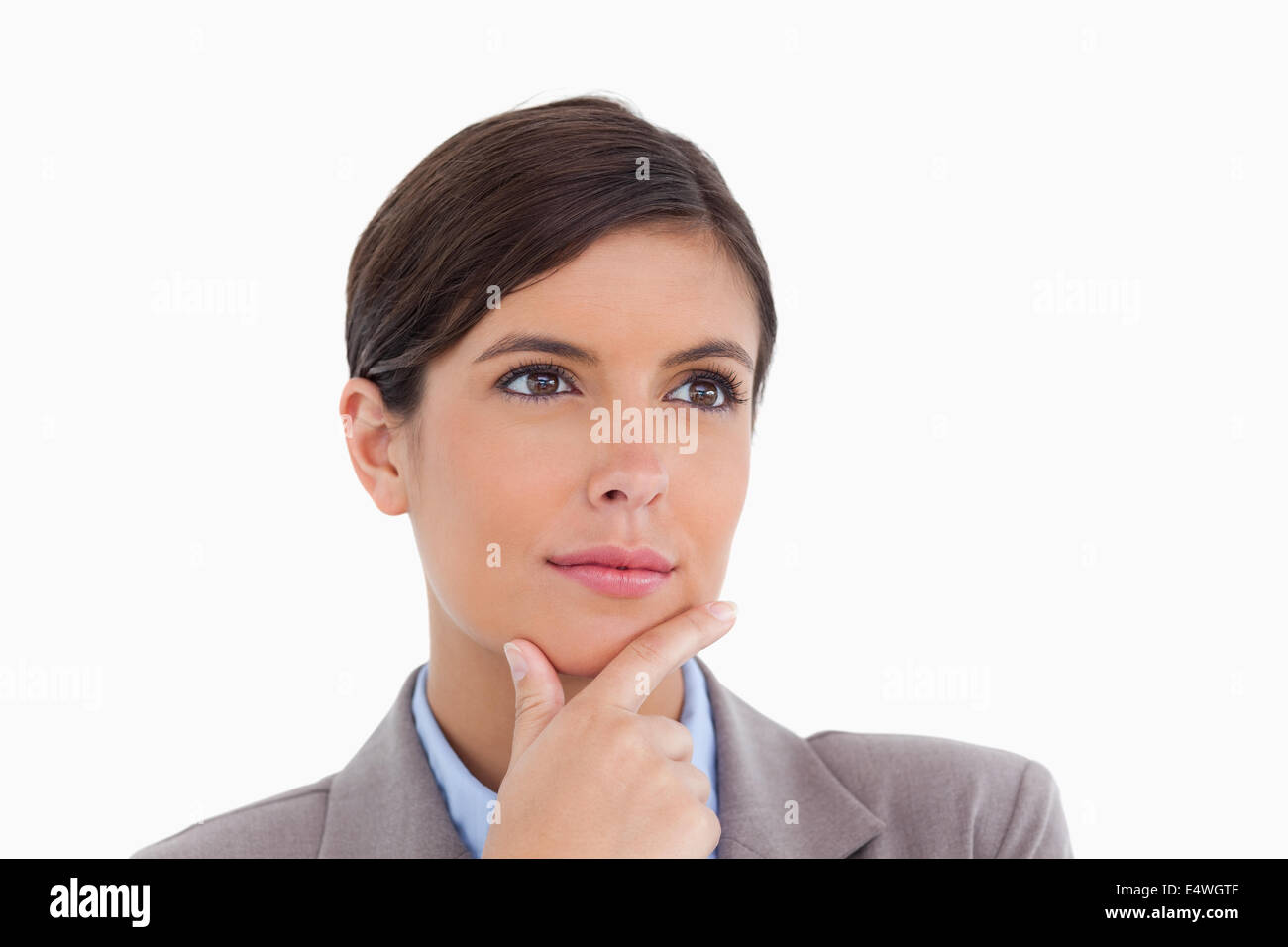 Close up of thoughtful female entrepreneur Stock Photo - Alamy