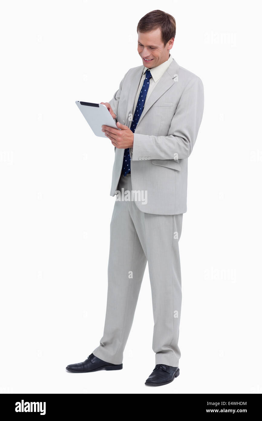 Tradesman using computer hi-res stock photography and images - Alamy